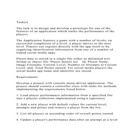 Task(s)The task is to design and develop a prototype for one.docx | Computer Software and ...