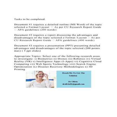 Tasks to be completed. Document #1 requires a detailed outli.docx