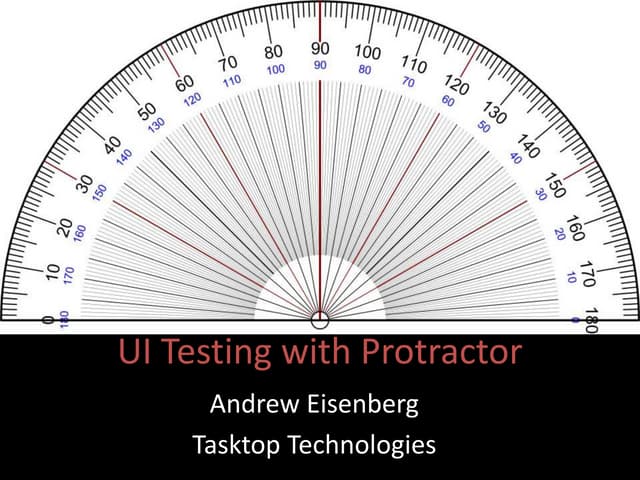 Angular Ui Testing With Protractor Ppt