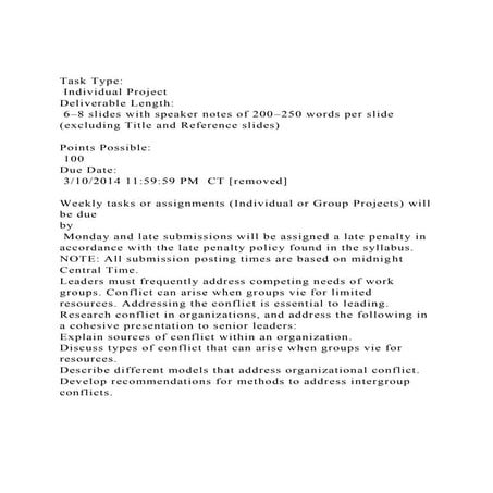 Task Type Individual Project Deliverable Length 6–8 .docx