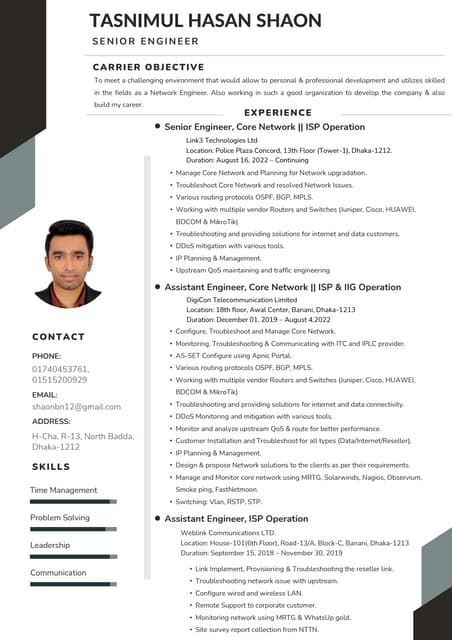 Resume of Shafi Alam | PDF