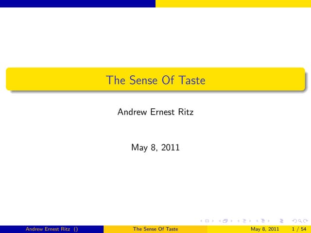 1st Grade - the sense of taste | PPTX