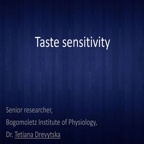 Taste sensitivity | PPT