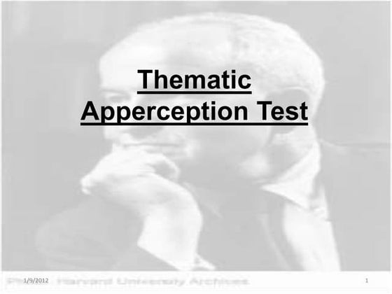Thematic apperception test | PPTX