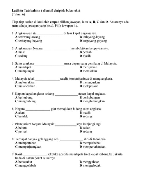40 soalan latih tubi tatabahasa kata ganda | DOCX