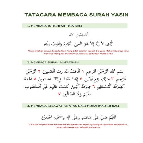 Tatacara membaca surah Yasin | PDF