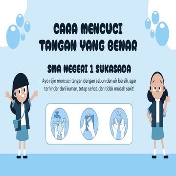 Tata Cara Mencuci Tangan yang Benar Presentasi Pendidikan Biru ...