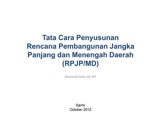 RPJMD menurut Permendagri 86 Tahun 2017 | PDF