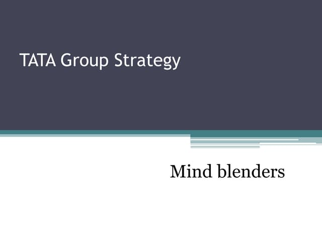 BCG Matrix of Tata Group | PPTX