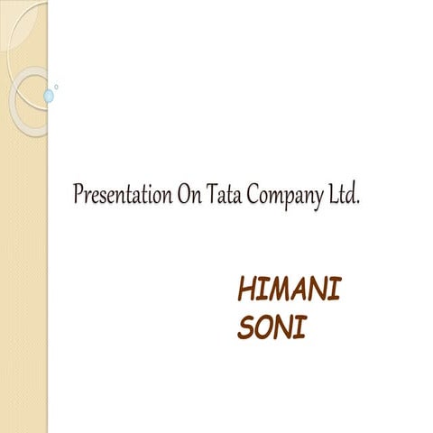 Tata company presentation himani soni | PPTX