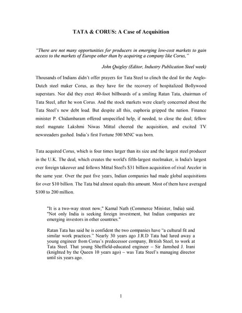 Tata - Corus presentation | PPTX