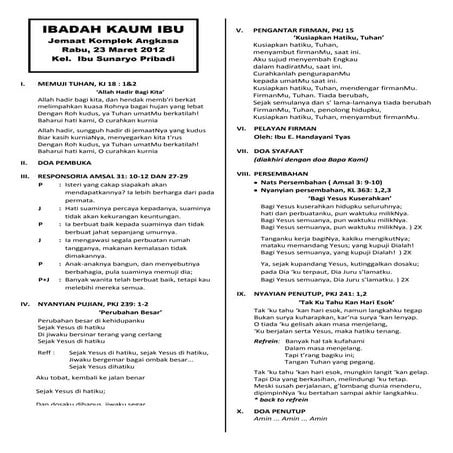 Contoh tata ibadah natal | DOC