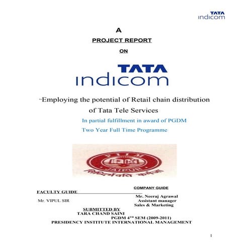 indicom project report of tara saini | DOC