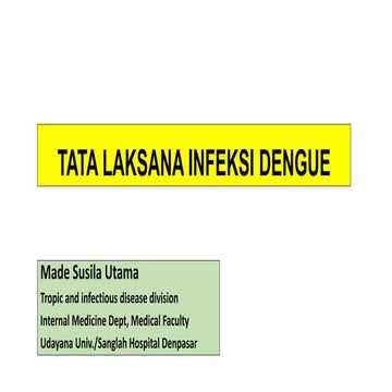 Tata Laksana Infeksi Dengue pada dewasa1 | PDF