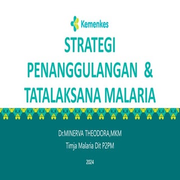 Buku Saku Tata Laksana Malaria Kemenkes. | PDF