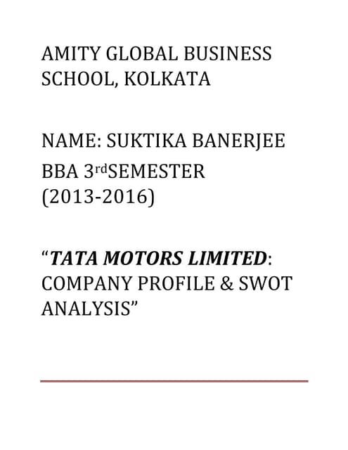 Tata motor's | PPT