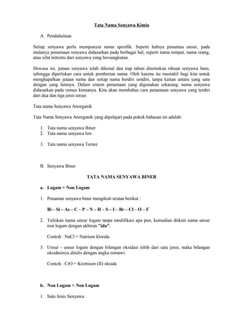 TATA NAMA SENYAWA KIMIA - MATERI KELAS X | PPTX
