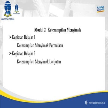 Tatap Muka 2 keterampilan menyimak di SD | PPT