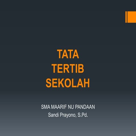 TATA TERTIB SEKOLAH PELAJAR PANCASILA MERDEKA | PPTX
