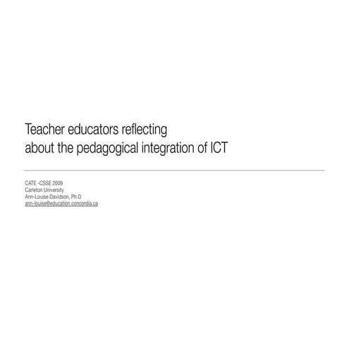 Teacher educators reflecting about their pedagogical integration of ICT ...