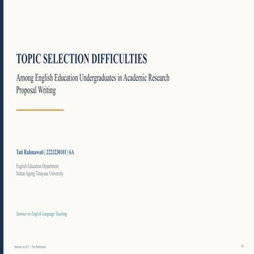 A Qualitative Study on Challenges in Research Topic Selection for ...