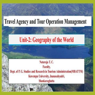 Travel Agency and Tour Operation Management -Geography of Tourism | PPTX