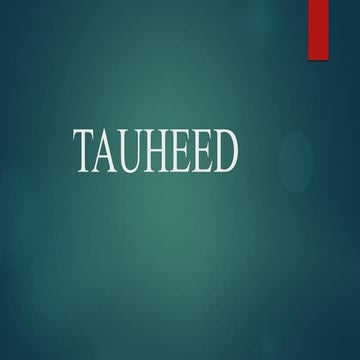 TAUHEED and concept of Shirk.pdf