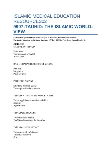 Tauheed secret idea | PPT