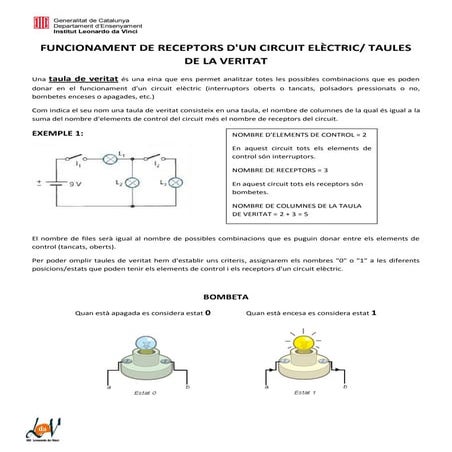 Taules de veritat circuits electrics | PDF