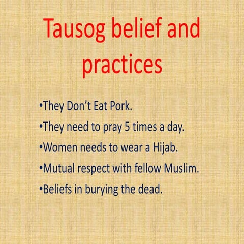 Lit101 Tausug beliefs and practices | PPTX