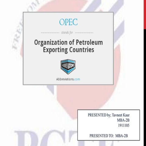 OPEC slideshare (2020) | PDF