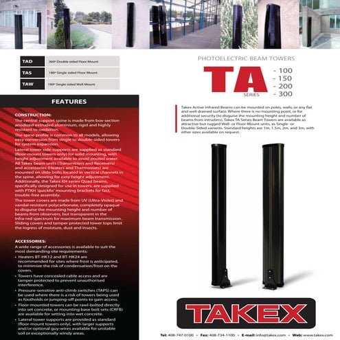Takex TAW-300 Data Sheet | PDF