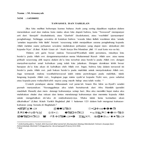 Tawassul dan tahlilan | DOCX