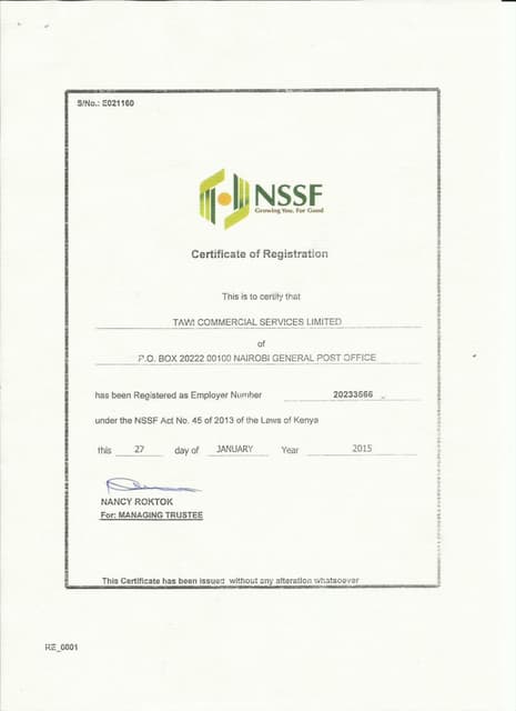 Tawi CA CSP License 2014-2015 | PDF