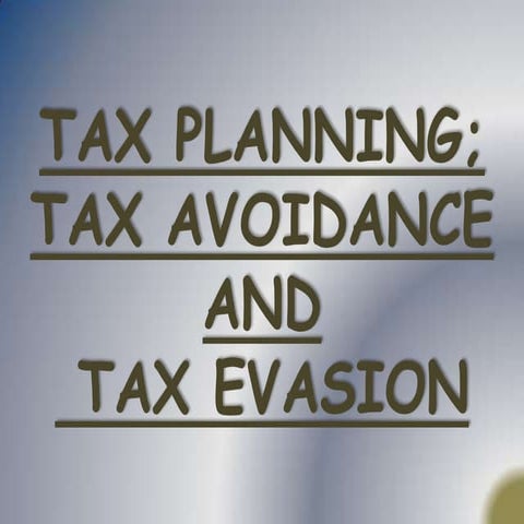 Tax Planning Basics | PDF