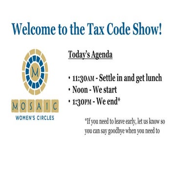 Women's Circles: Tax code changes and how they apply to you | PPT