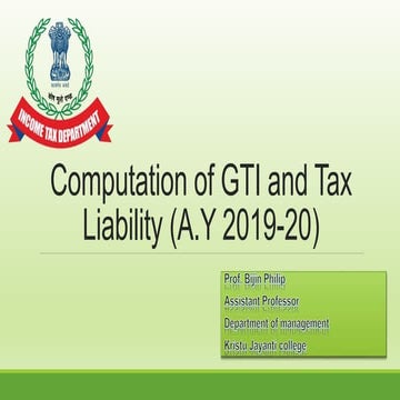 Calculation of tax liability of an individual | PPTX