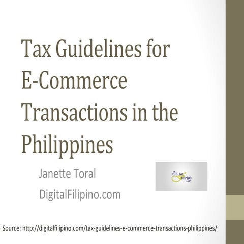 Tax Guidelines for E-Commerce Transactions in the Philippines | PDF