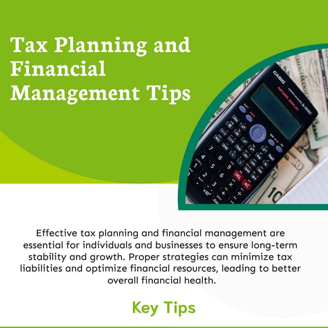 Tax Planning and Financial Management Tips | PDF
