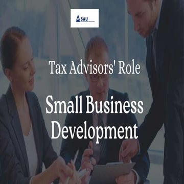 Tax Advisors' Role in Small Business Development | PPTX