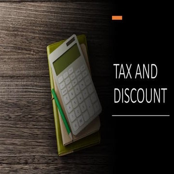Tax and discount ppt | PPTX
