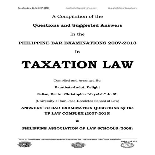Taxation law (2007 2013) | PDF