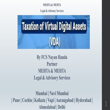 axation of Virtual Digital Assets by Ms. Nayan Handa | PDF