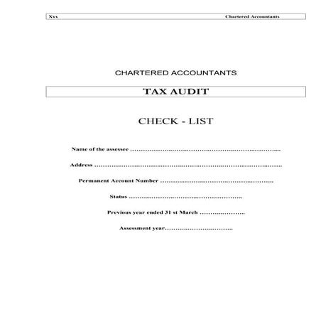 Taxaudit checklist | DOC