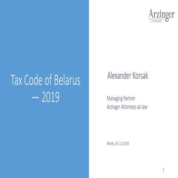 Tax code of Belarus | PPTX