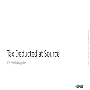 Tax deducted at source (TDS) | PPTX