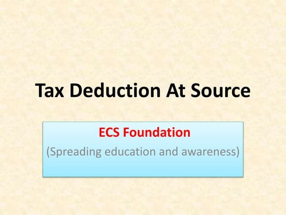 TDS (Tax Deducted at Source) | PDF