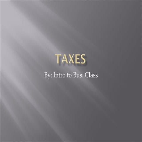 Taxes | PPT