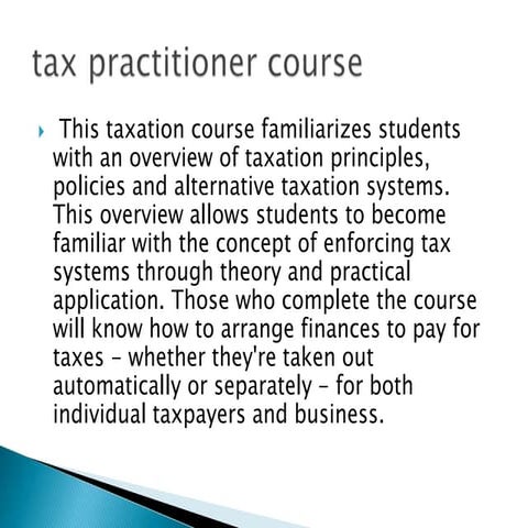 tax practitioner course | PPTX