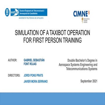 Gabriel Font (2021) Simulation of a TaxiBot Operation for First Person ...